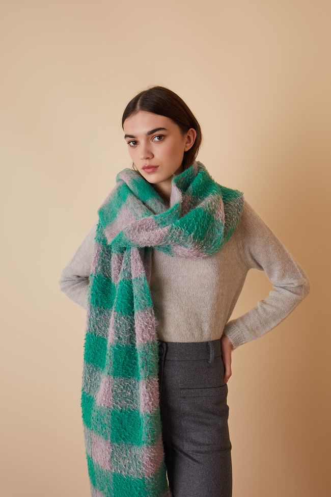 Alpaca and mohair fuzzy scarf - Women's Clothing Online Made in Italy