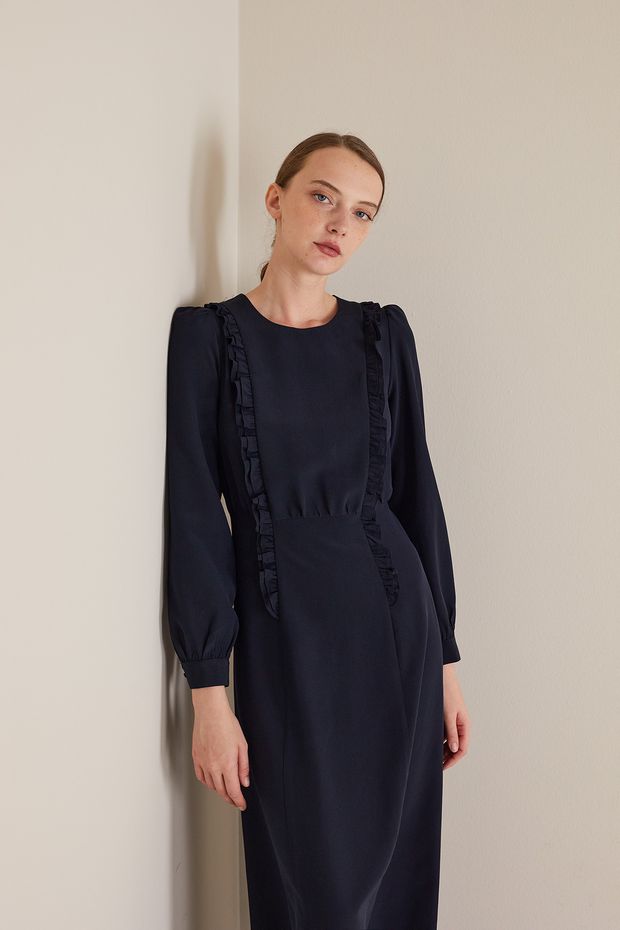 Long dress with ruffles - Women's Clothing Online Made in Italy